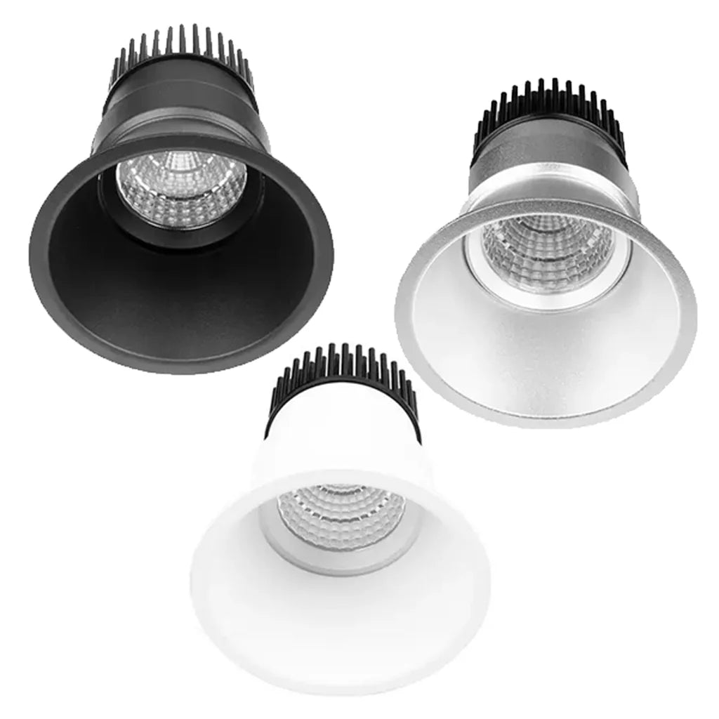 78mm LED Downlight 10w Black, Silver, White 2.7k/3k/4k/5k/Vivid CRI 90