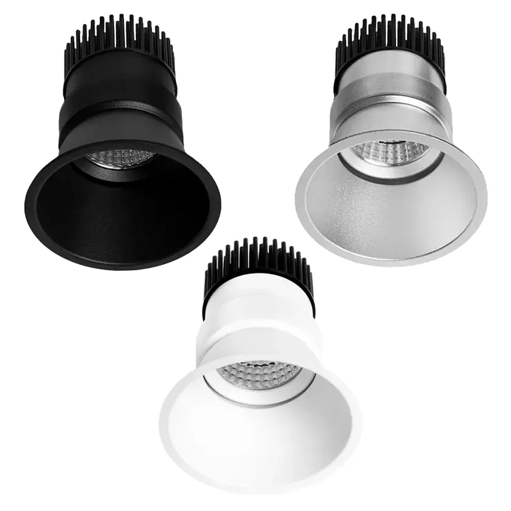 92mm LED Downlight 10w Black, Silver, White 2.7k/3k/4k/5k/Vivid CRI 90