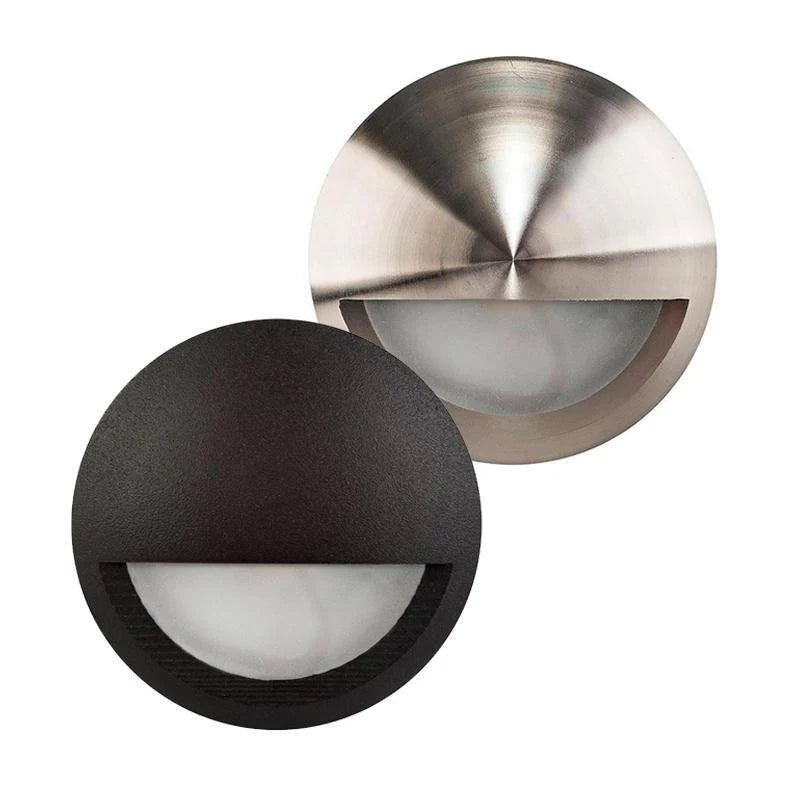 Surface Mounted Step Light with Eyelid Black HV2961