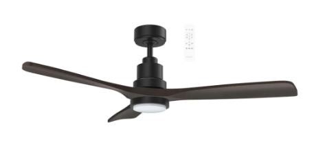 42" Mallorca Mini DC Ceiling Fan Matt Black/Walnut, with Light MMDC103