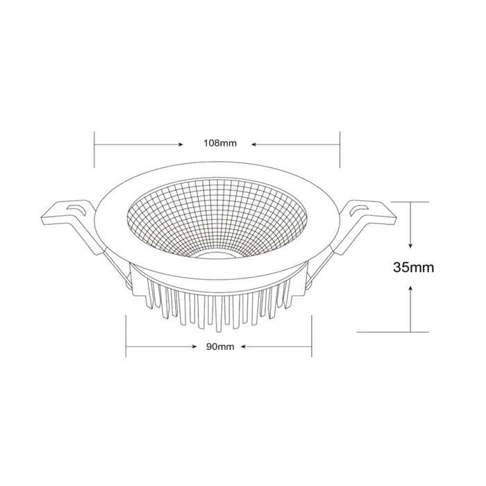 13W Dimmable Tri-Colour LED Downlight, 90mm Cut Out